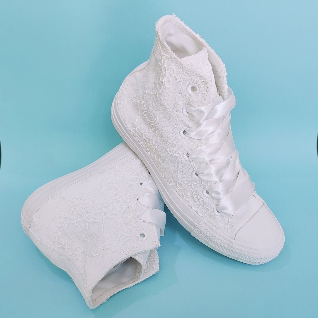 Luxury Wedding Converse for Bride. Custom Converse Bridal. Personalized ...