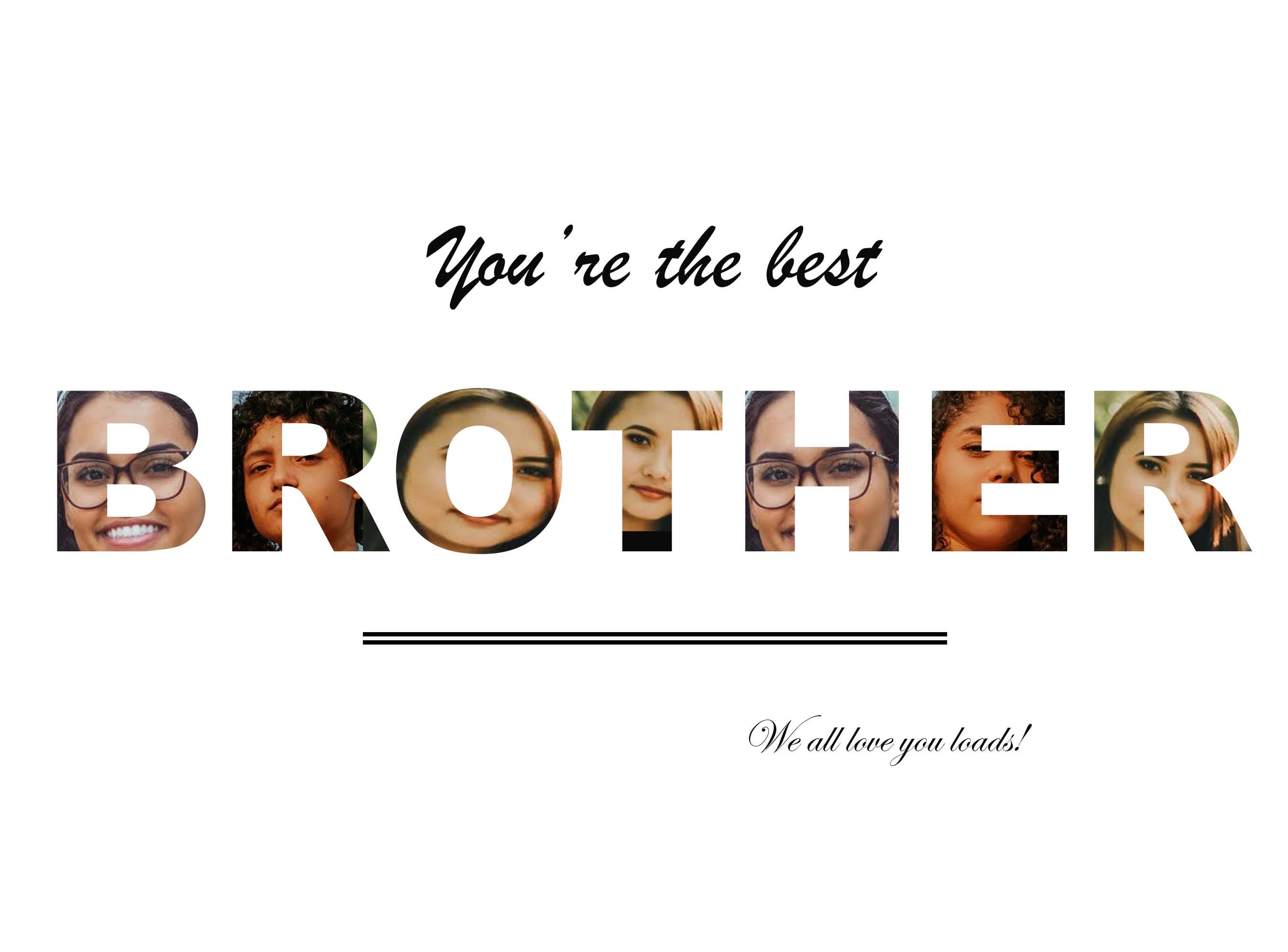 Custom Brother Photo Collage Print, Brother Photo Print, Personalised ...