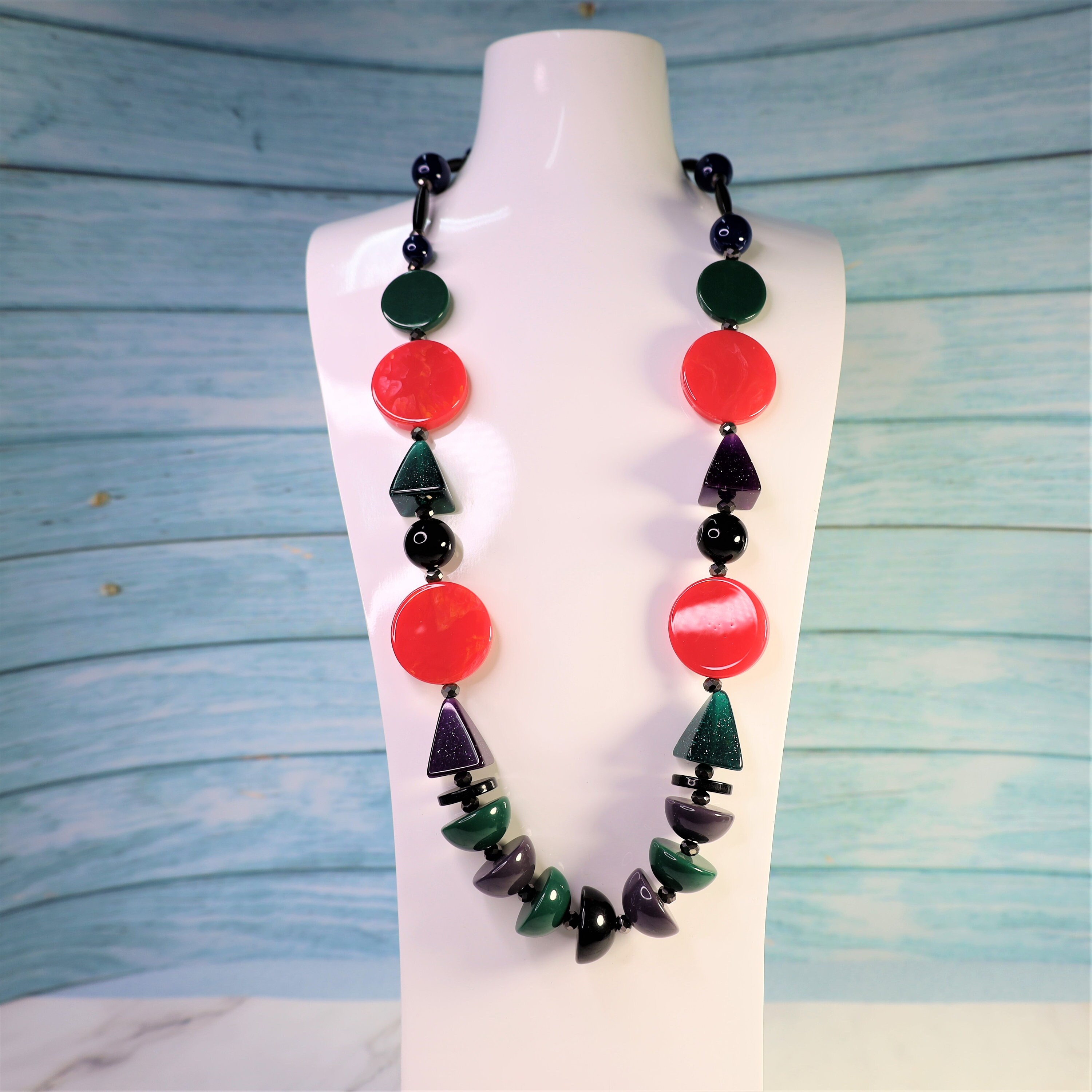 COLOURFUL NECKLACE for Women Acrylic Necklace Bold Statement - Etsy