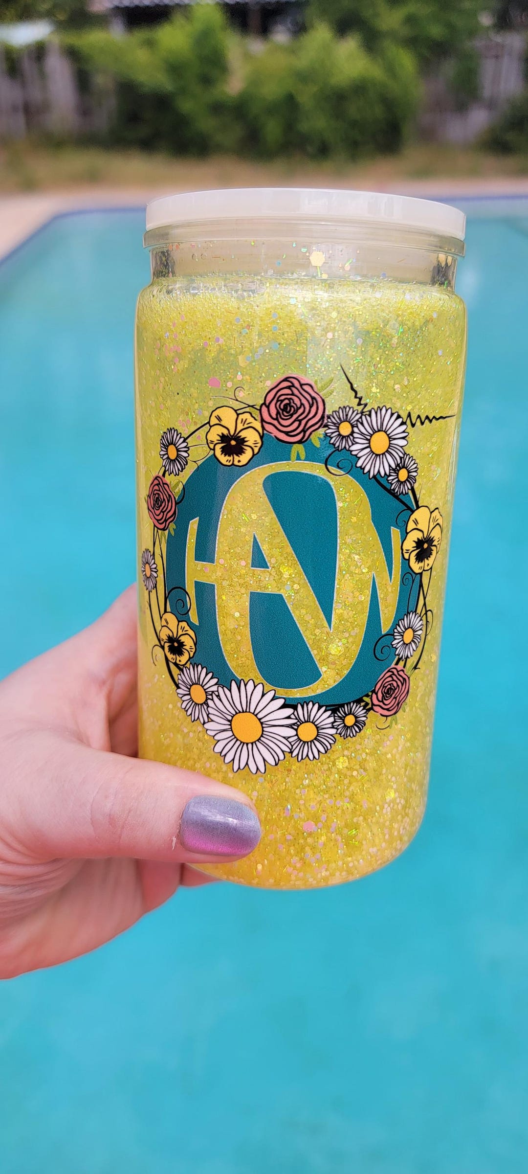 Hanson Floral Logo Acrylic Snow Globe Tumbler | Glitter Snow Globe ...