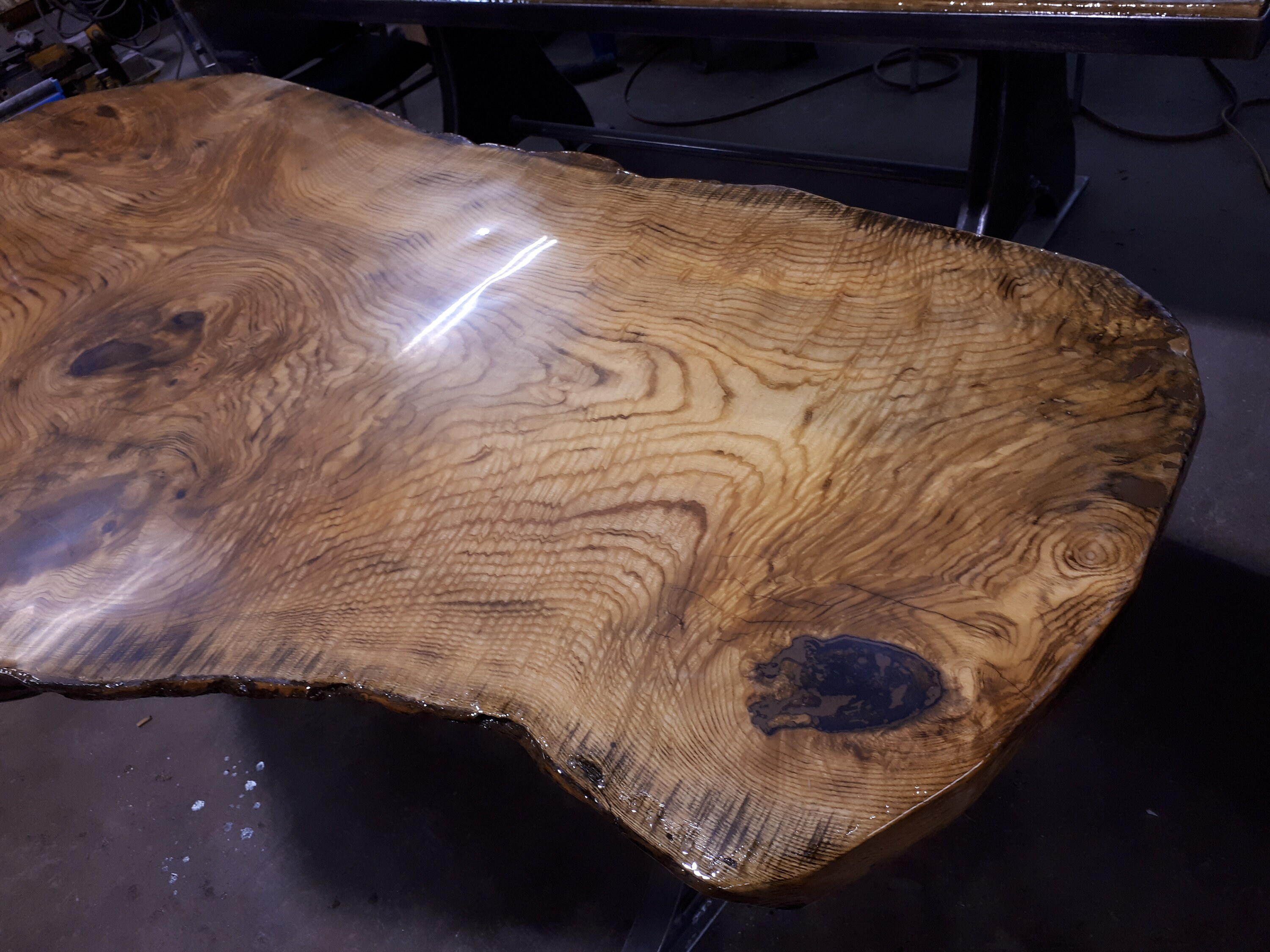 Custom Live Edge Table With Metal Base and Epoxy Finish - Etsy