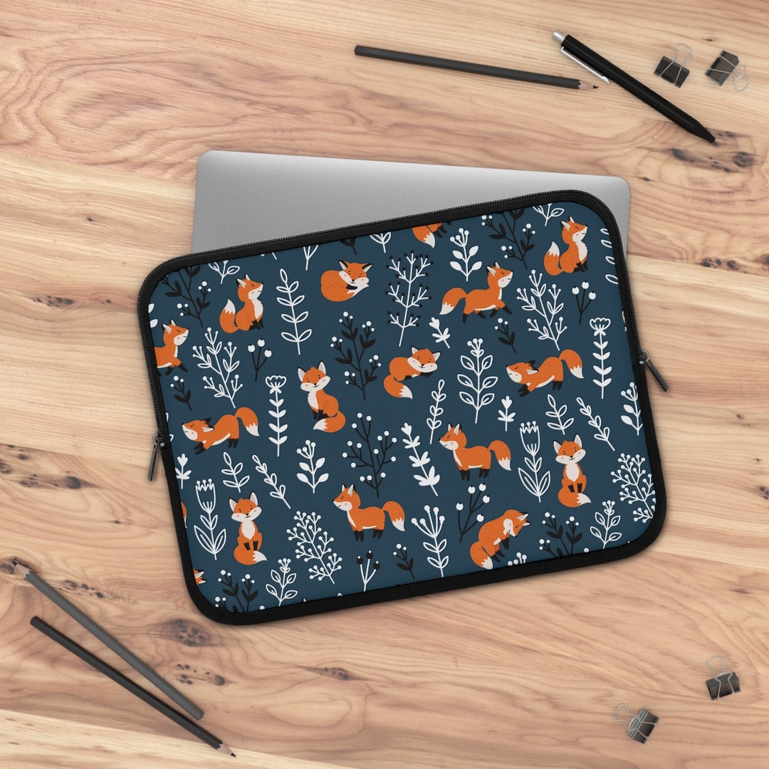 Happy Foxes Laptop Sleeve Animal Laptop Sleeve Laptop Case - Etsy