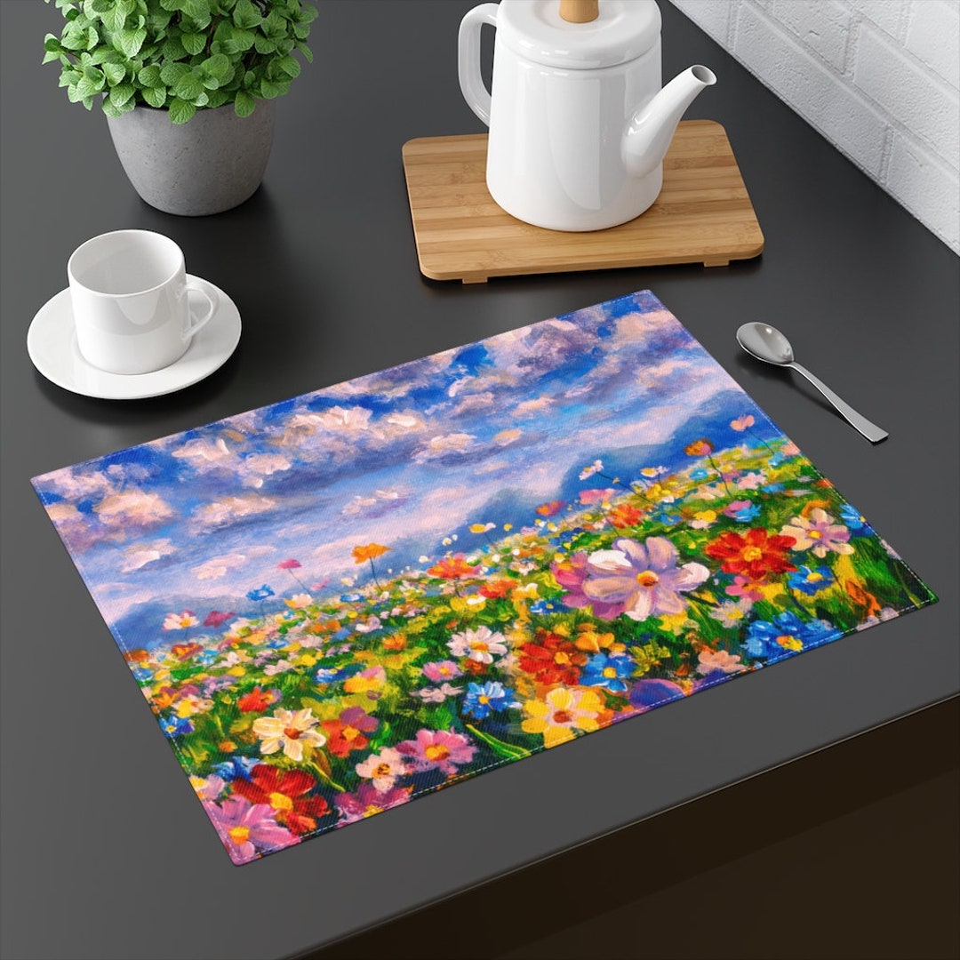 Claude Monet Flower Meadow Cotton Placemat 1 Pc Kitchen and - Etsy