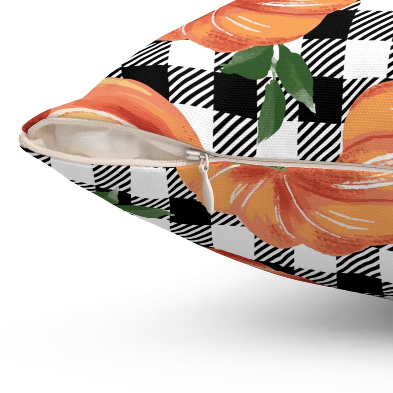 Fall Pumpkins With Black Checker Pattern Decorative Throw Pillow - Etsy