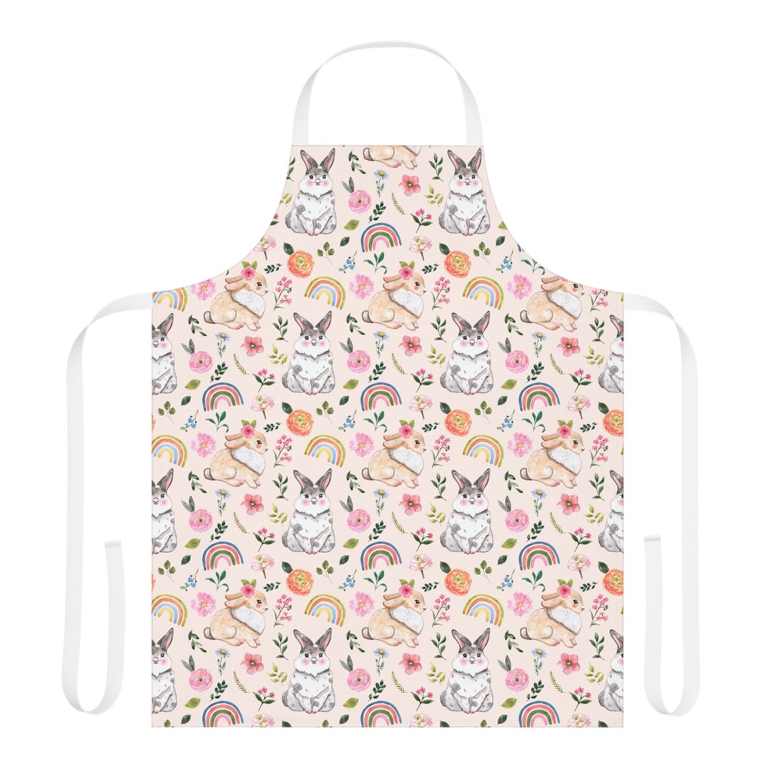 Easter Bunnies and Rainbows Apron Easter Apron - Etsy
