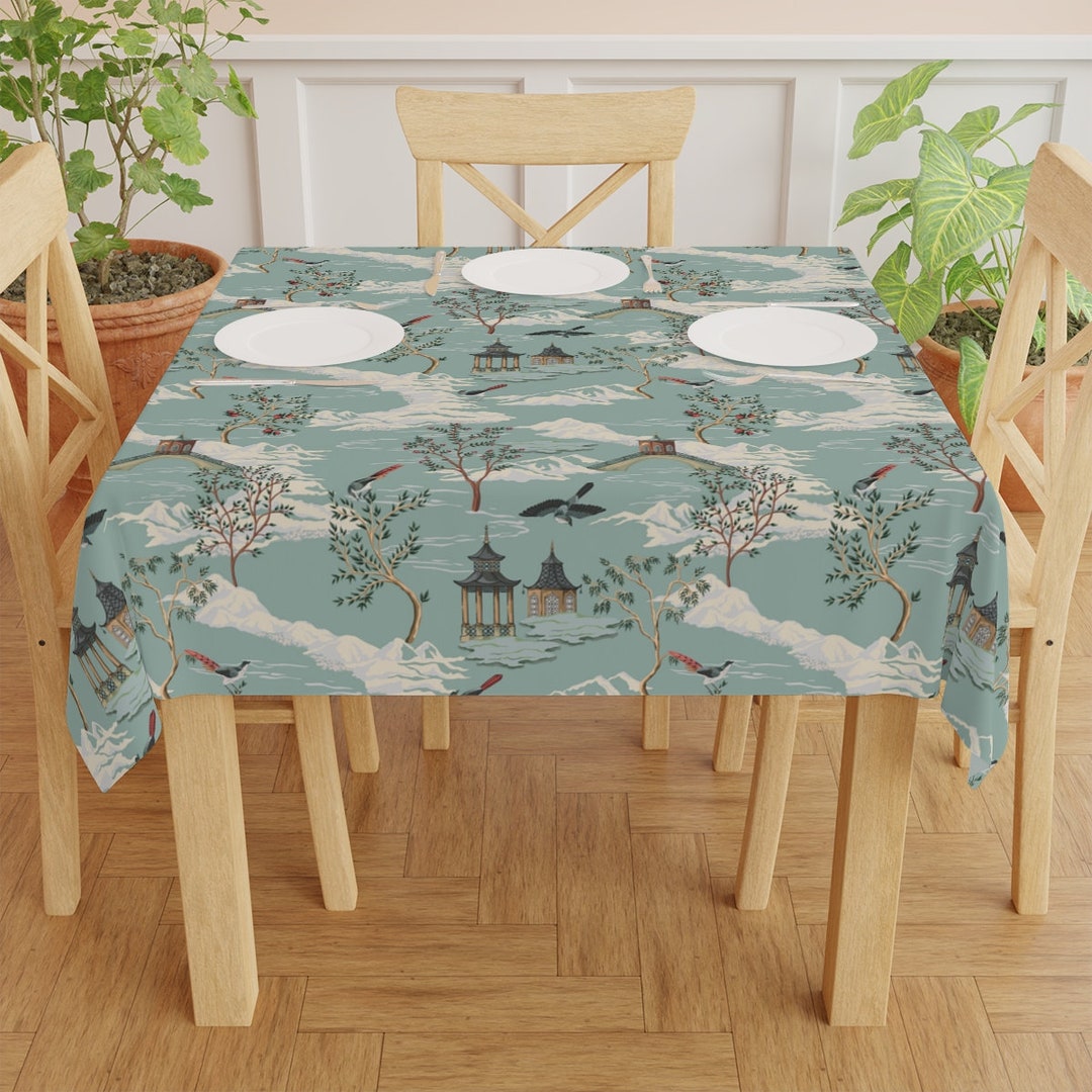Chinoiserie Chinese Pagoda Tablecloth Kitchen and Dining Tablecloth ...