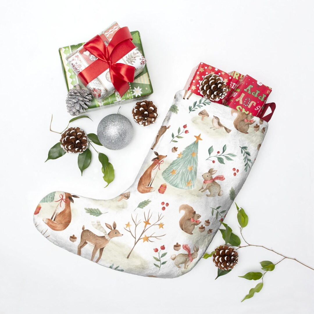Christmas Woodland Animals Christmas Stockings Holiday Stockings - Etsy