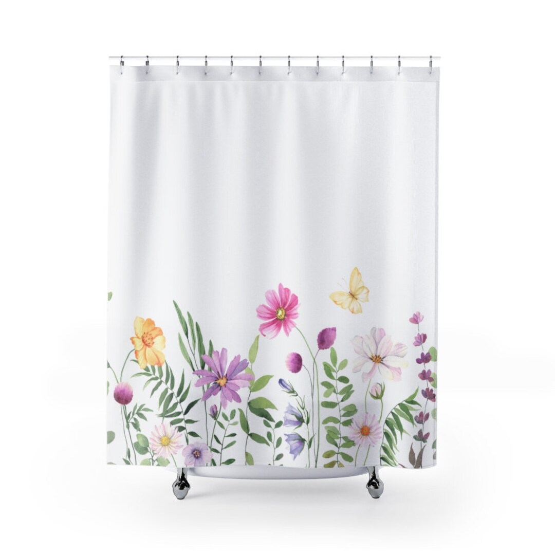 Spring Flower Garden Shower Curtain Floral Shower Curtain - Etsy