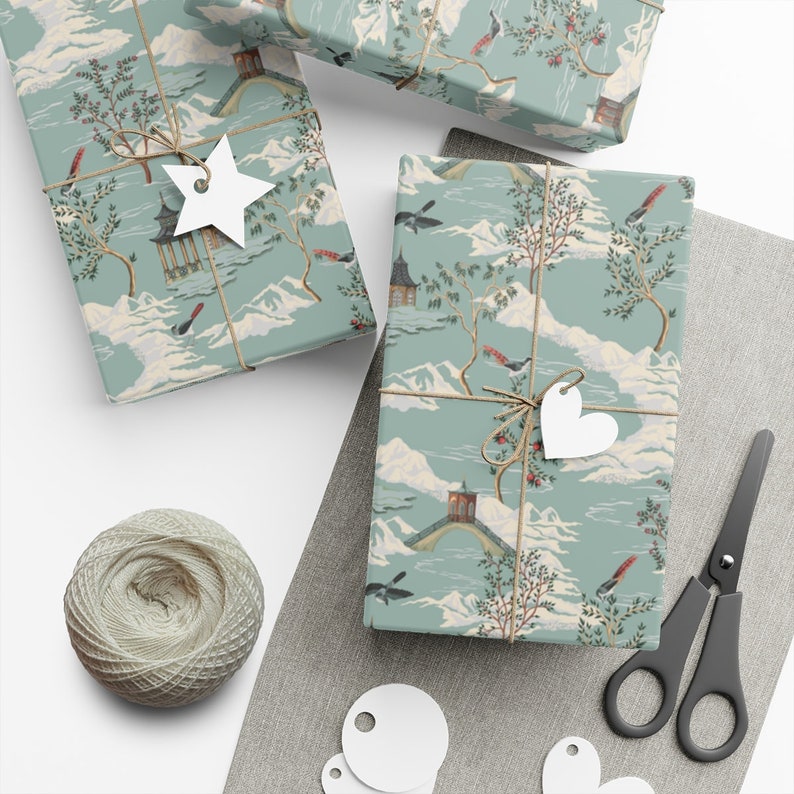 Chinoiserie Chinese Pagoda Gift Wrap Paper - Etsy