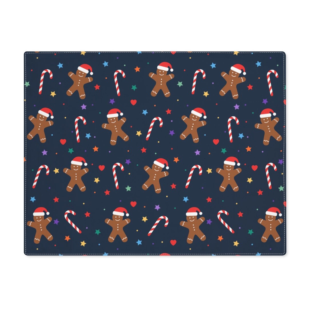 Gingerbread and Candy Canes Cotton Placemat, 1 Pc Kitchen and Dining ...