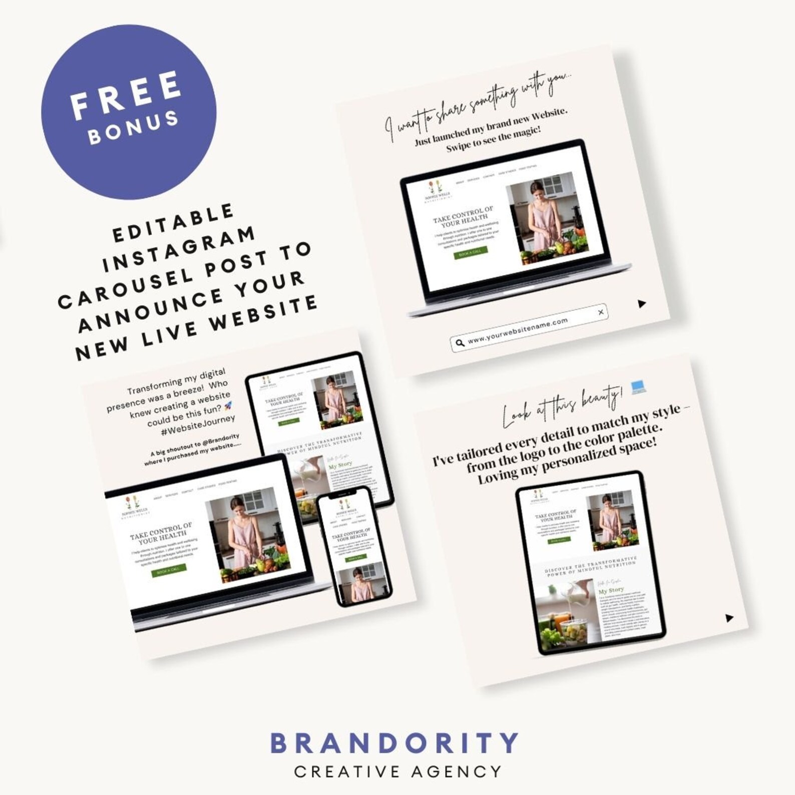 Nutritionist Website, Nutrition Business Templates, One Page Done for ...