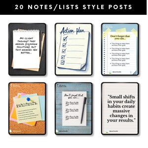 Notes + Lists Style Instagram Templates Linkedin Posts | Modern ...