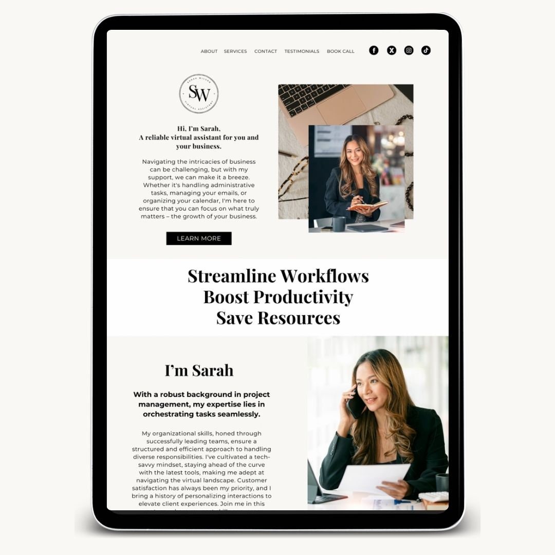 Virtual Assistant Canva Website Template, Virtual Assistant Start up ...