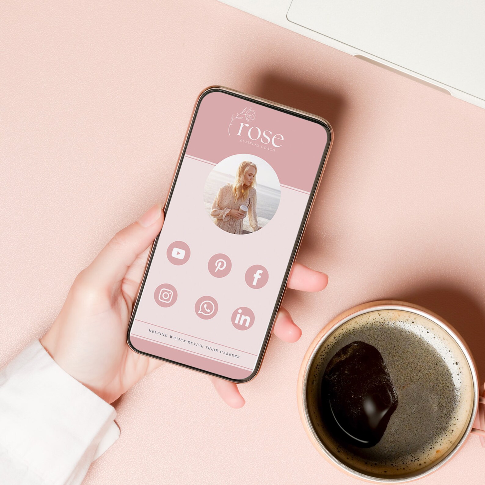Pink Business Coaching Brand Bundle, Pink Coaching Social Media ...
