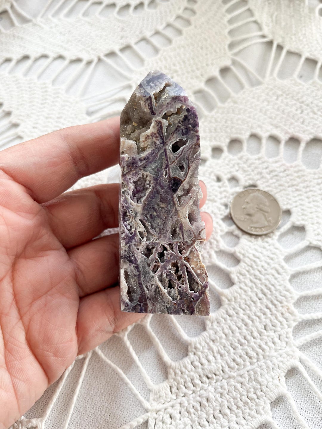 Druzy Sugary Purple Sphalerite Tower Point Witchy Metaphysical Crystal ...