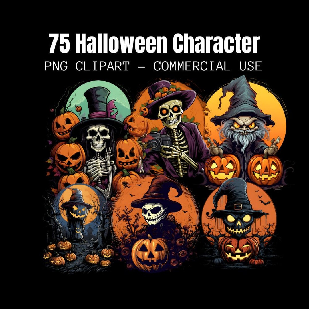 Halloween Clipart Bundle - PNG - Commercial Use - Etsy
