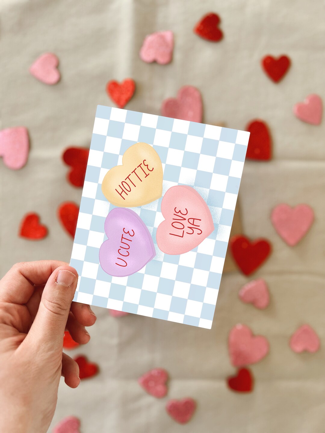 Conversation Hearts Valentines Day Cards- Valentine- Blank Greeting ...