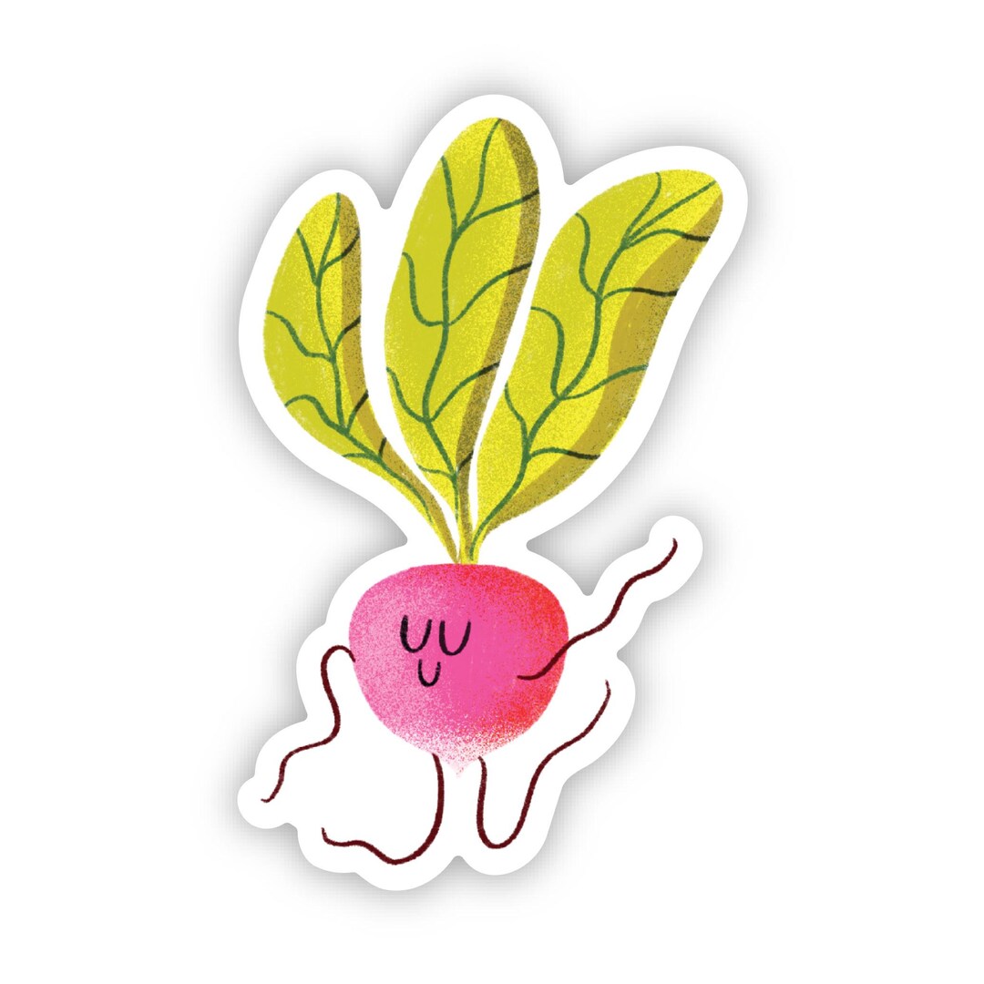 Radish Vinyl, Waterproof, Laptop Water Bottle Sticker - Positive ...