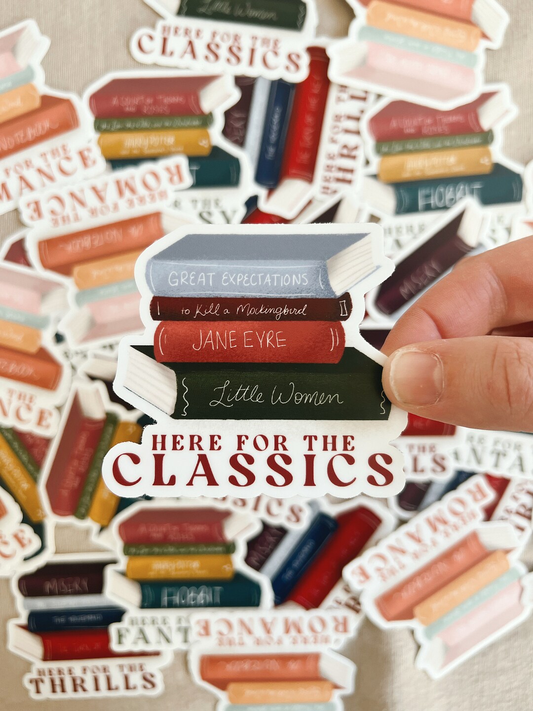 Here for the Classics Sticker, Book Vinyl, Waterproof, Laptop Water ...