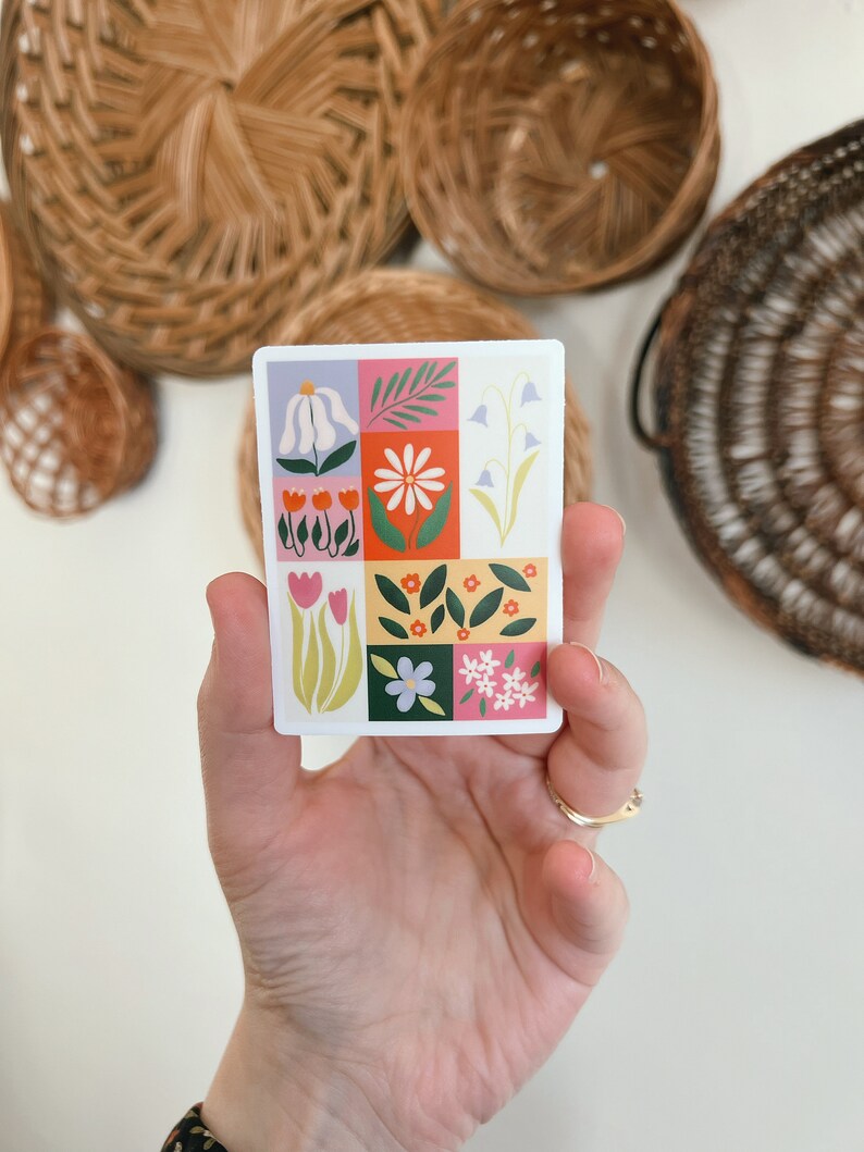 Flower Pattern Sticker, Book Vinyl, Waterproof, Laptop Water Bottle ...