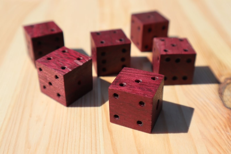 Handmade Wooden Dice Set - Etsy