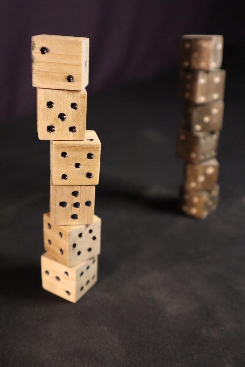 Wooden Dice Set, Handmade - Etsy