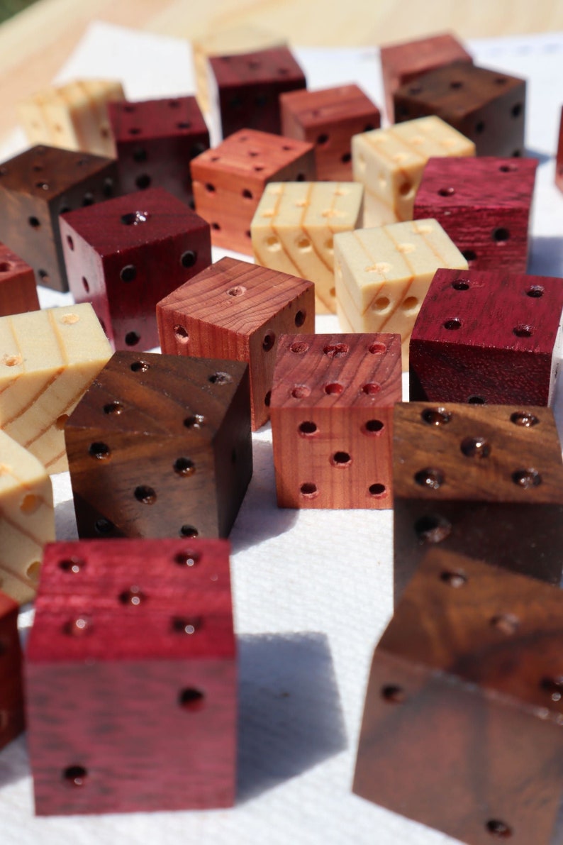Handmade Wooden Dice Set - Etsy