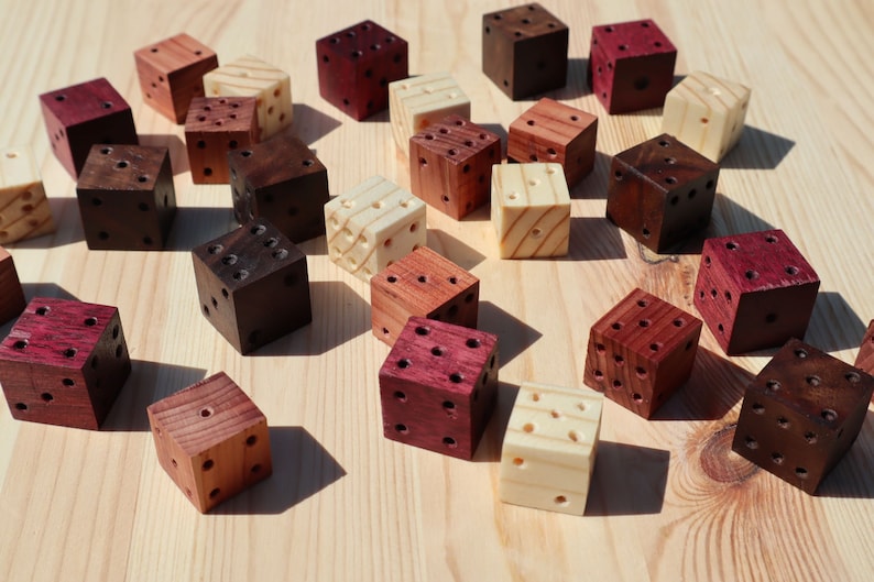 Handmade Wooden Dice Set - Etsy