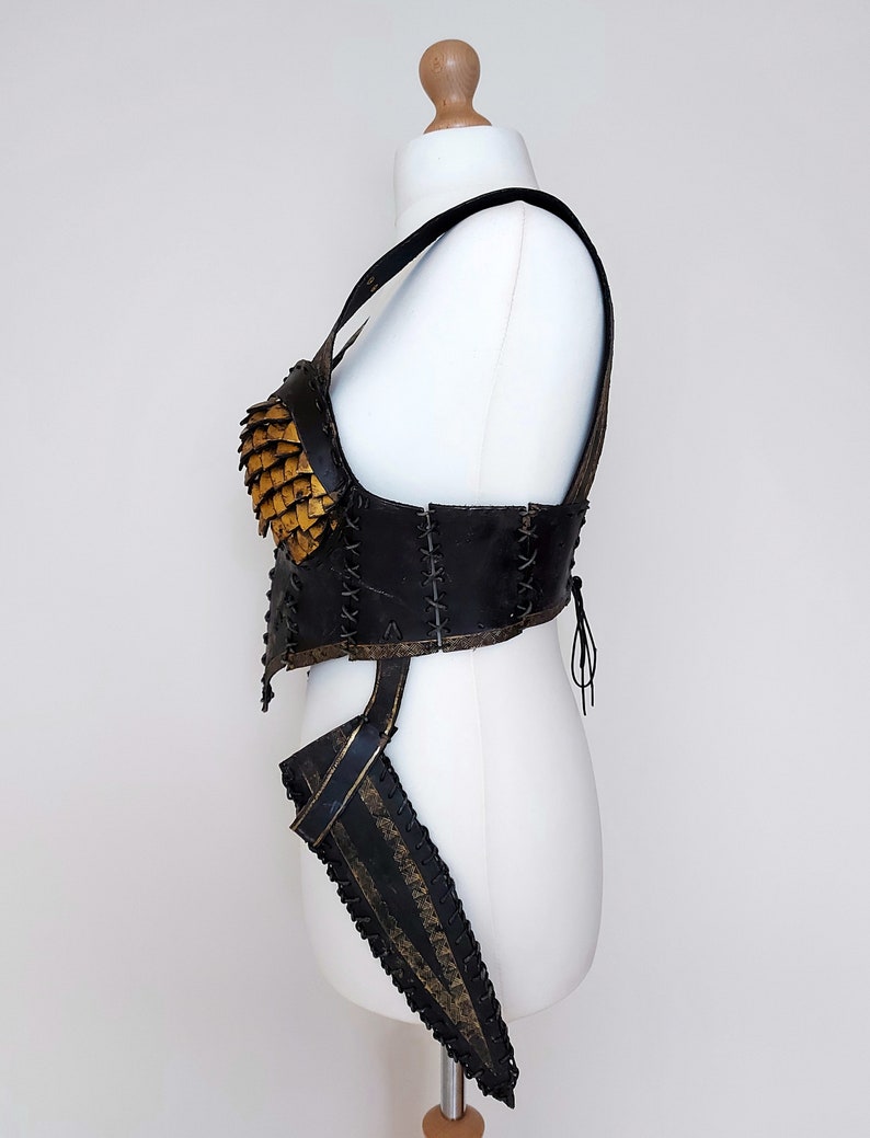 Handmade Viking Leather Bodice With Gold Embossing- Cosplay/larp ...