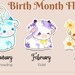 12 Birth Month Cow Stickers Cute Cow Stickers Waterproof - Etsy