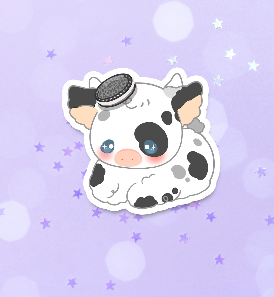 Oreo Cookie Cow Sticker, Cow Vinyl Sticker, Cute Moo Sticker, Cow ...
