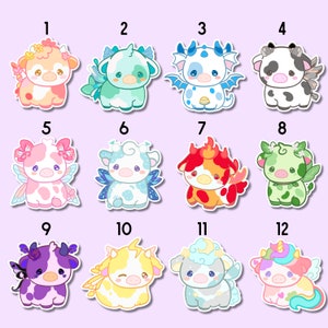 Fairy Cow Stickers, Magical Cow Sticker Bundle, Holographic Cow Laptop ...
