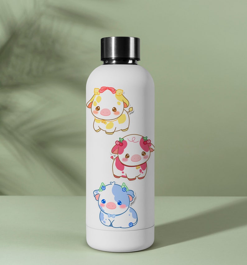 Fruit Cow Stickers Kawaii Cow Sticker Cute Strawberry Cow - Etsy