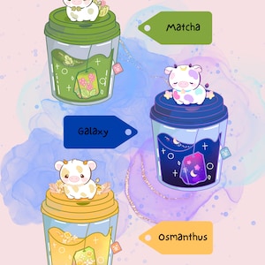 Flavored Tea Cow Sticker, Holographic Cow Sticker Pack, Rainbow Cow ...