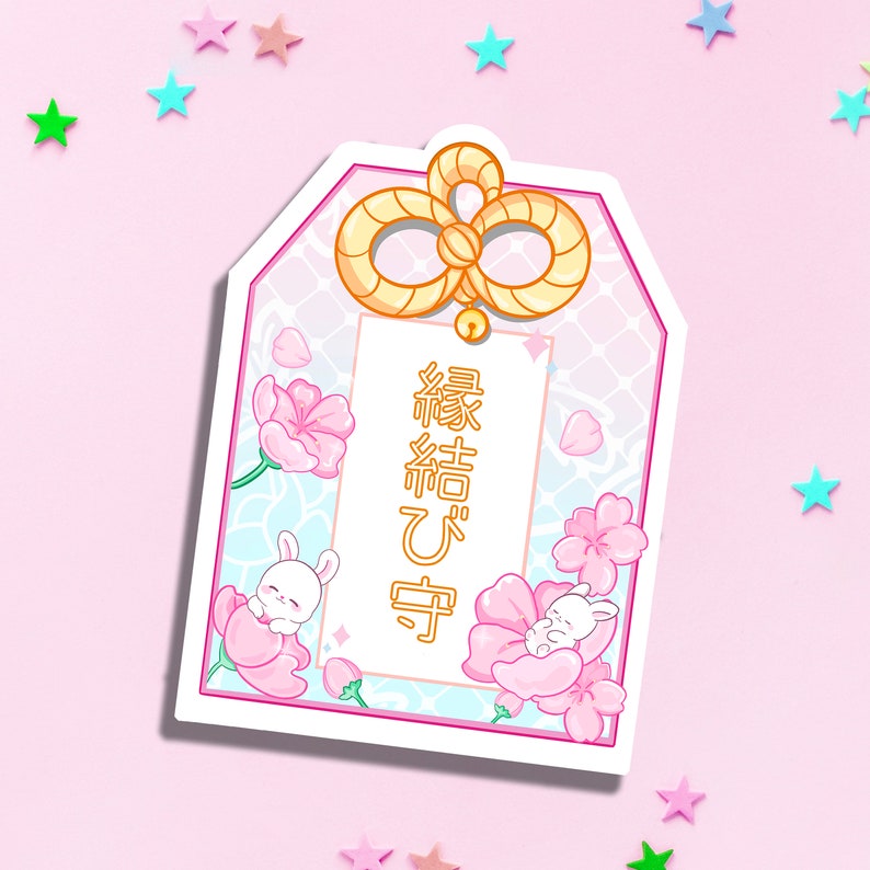 Japanese Omamori Stickers, Japanese Lucky Charm Amulet Die Cut, Love ...