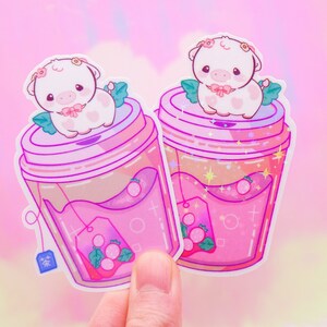 Flavored Tea Cow Sticker, Holographic Cow Sticker Pack, Rainbow Cow ...