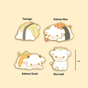 Mini Sushi Cow Pins, Mooshi Pins, Cute Food Cow Pins, Small Cute Pins ...