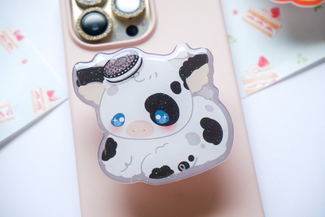 Cute Cow Phone Grips Kawaii Cow Phone Grip Glitter Cow - Etsy