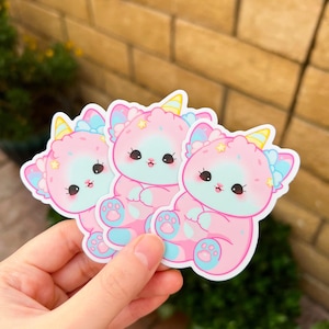 Cotton Candy Cat Sticker, Cute Snack Stickers, Kitty Cat Sticker - Etsy