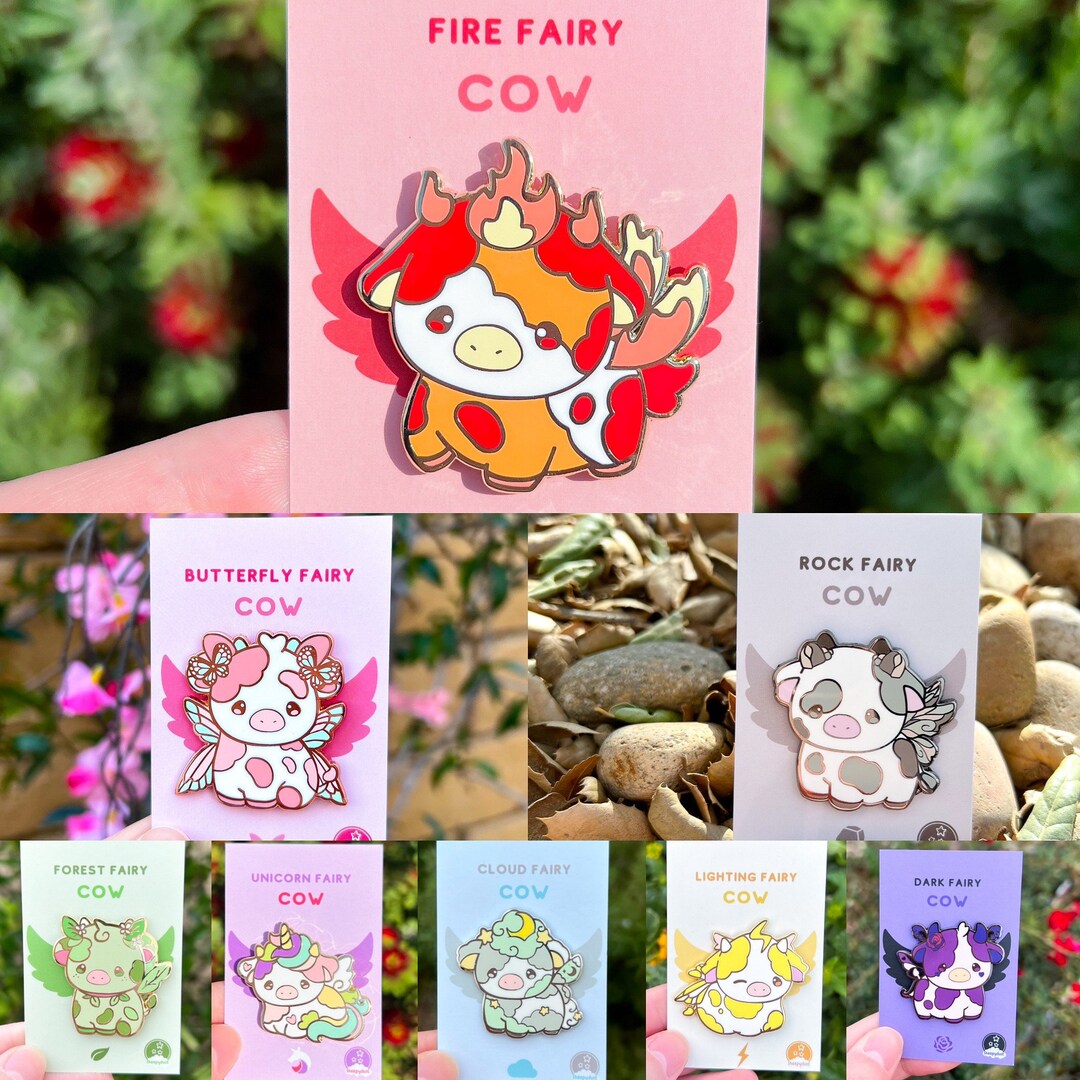 Fairy Cows Enamel Pin Collection Set, Cute Cow Pins, Cow Pin Collection ...
