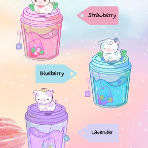 Flavored Tea Cow Sticker, Holographic Cow Sticker Pack, Rainbow Cow ...