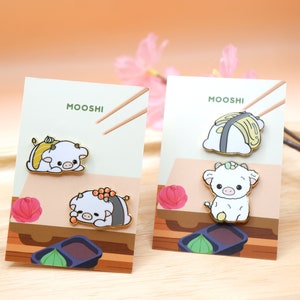 Mini Sushi Cow Pins, Mooshi Pins, Cute Food Cow Pins, Small Cute Pins ...