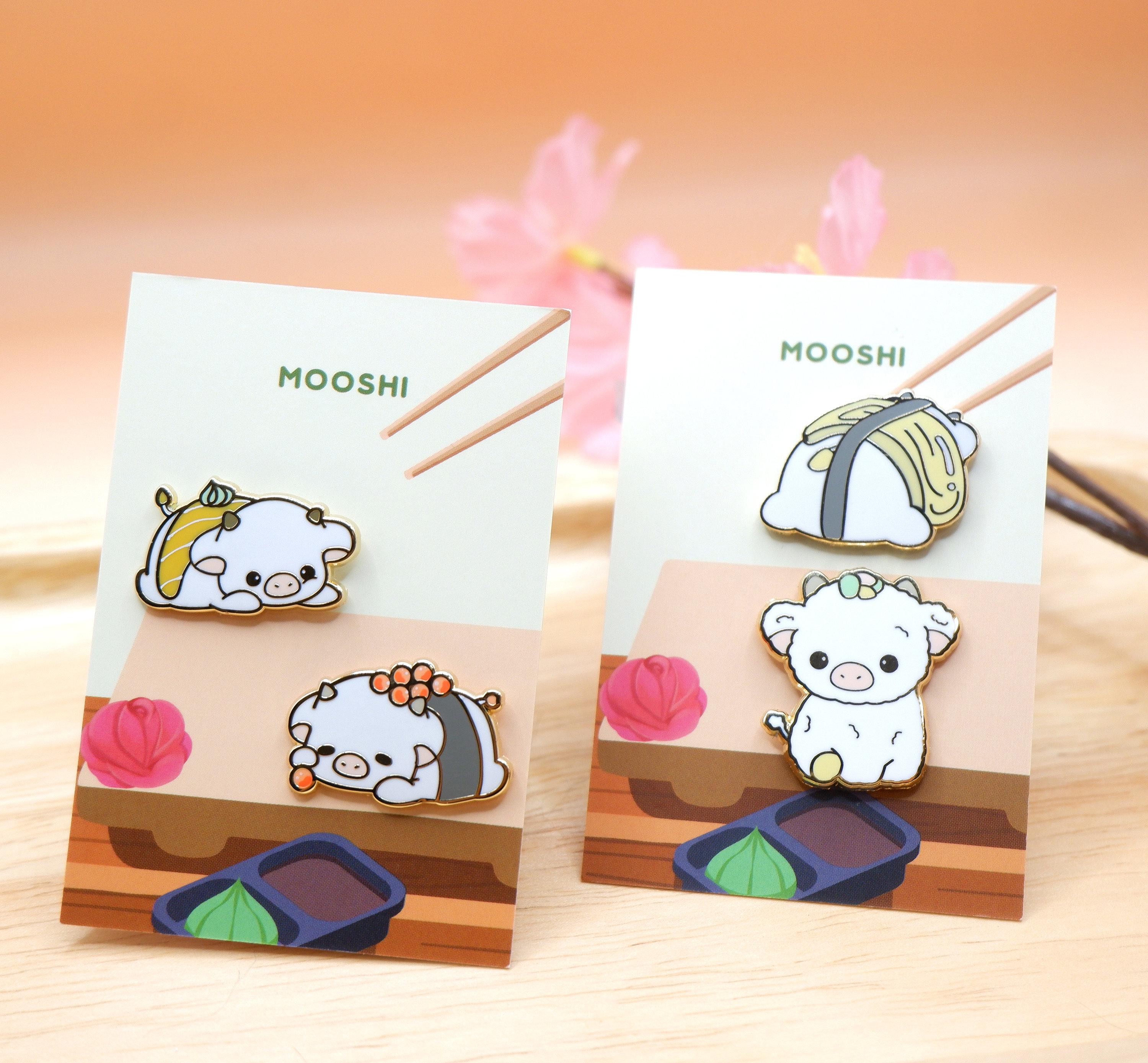 Mini Sushi Cow Pins, Mooshi Pins, Cute Food Cow Pins, Small Cute Pins ...