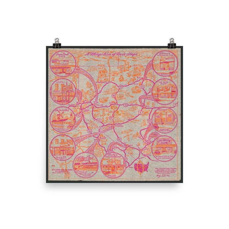 A Map-kin of Best Stops. Map of Western Nevada With Best Stops and ...