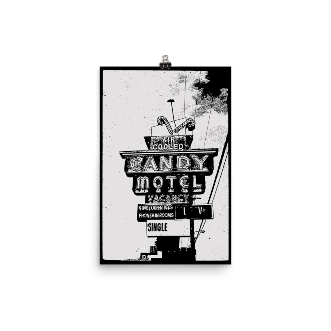 Candy Motel Sign, Route 99, Fresno, California, 12"x18" - Etsy
