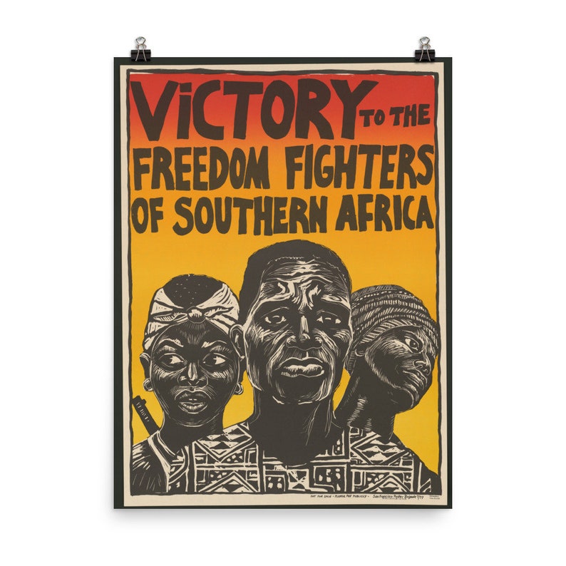 Victory to the Freedom Fighters of South Africa, 18"x24", Vintage ...