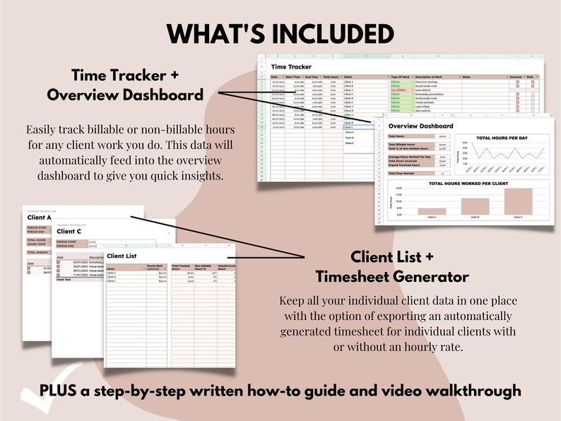 Time Tracker Spreadsheet Template for Google Sheets | Freelancer ...