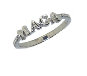 Beautiful and Dainty MAGA Ring With Genuine White Zircons Set in 925 ...