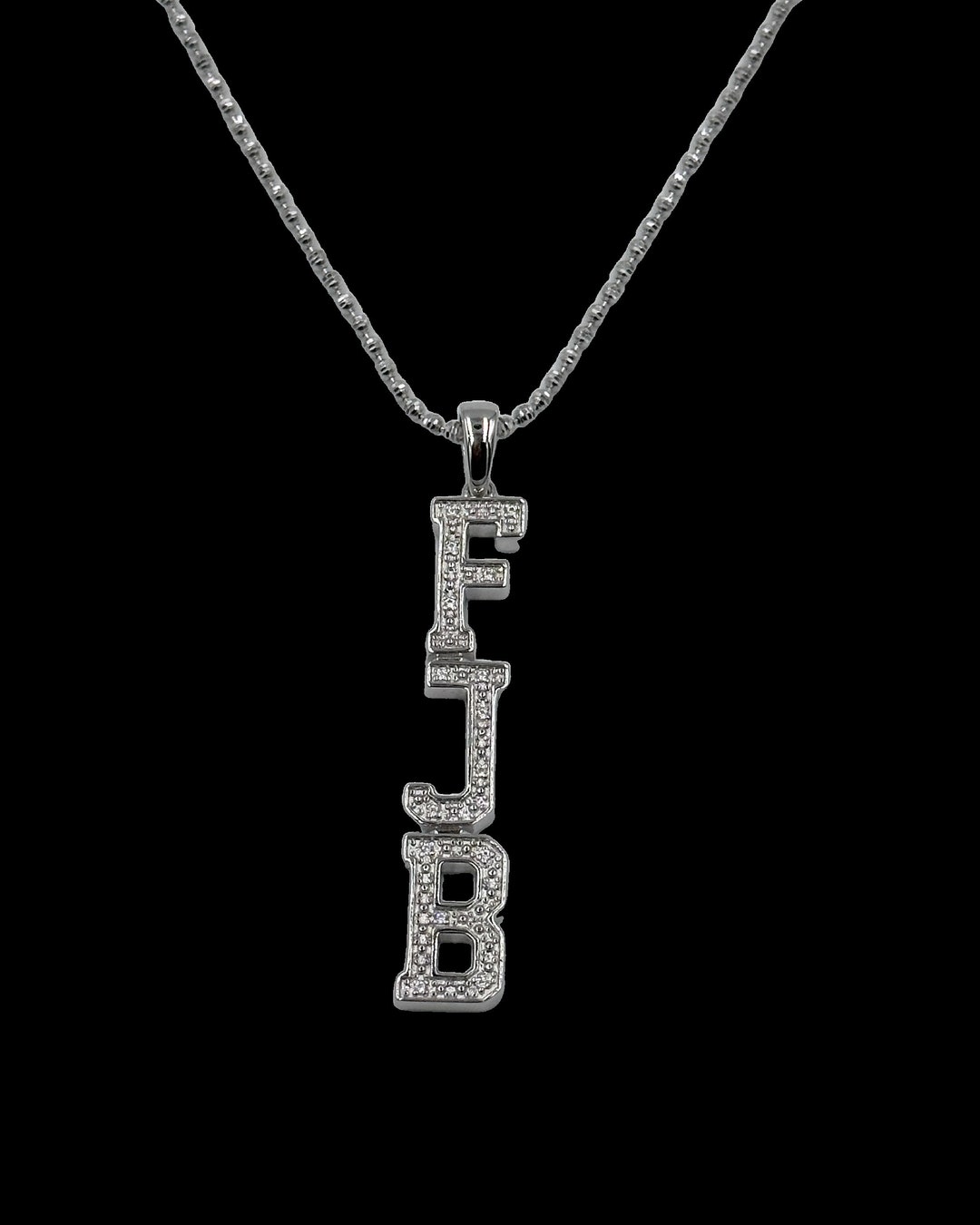 Large Vertical Men's-unisex FJB Pendant Heavy Solid Silver 16 Genuine ...