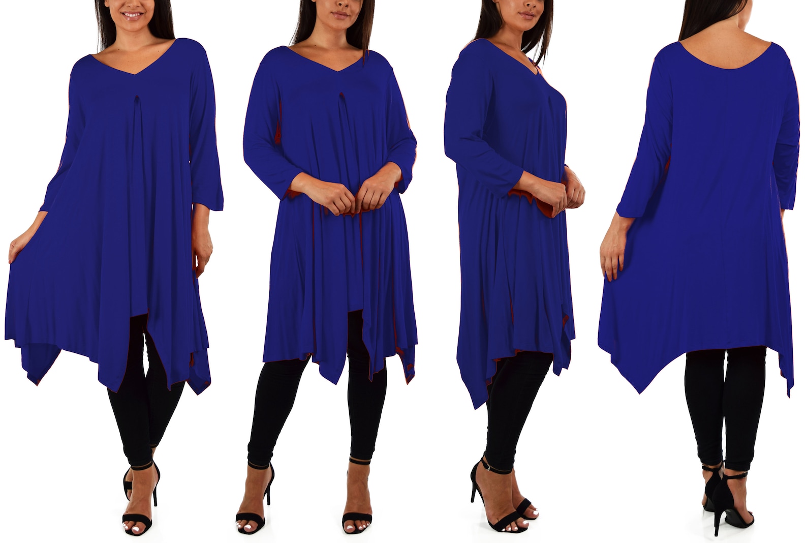 Made in USA, Plus Size Tunic, A-line Tunic, Women Long 3/4 Sleeve ...